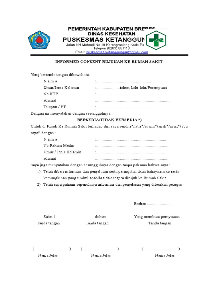 Informed Consent Rujukan RS Brebes | PDF | Hukum