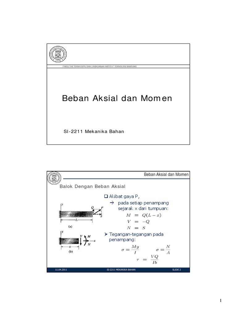 M12-Beban Aksial Dan Momen | PDF