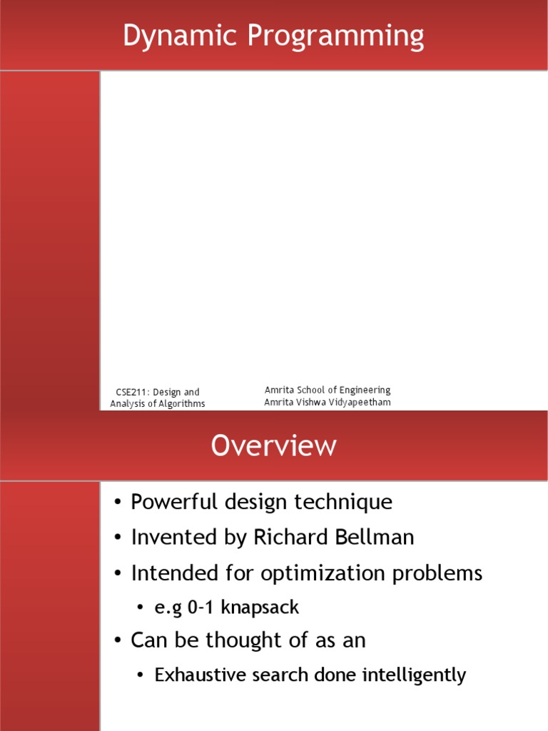 Dynamic Programming | Download Free PDF | Dynamic Programming | Areas Of Computer Science