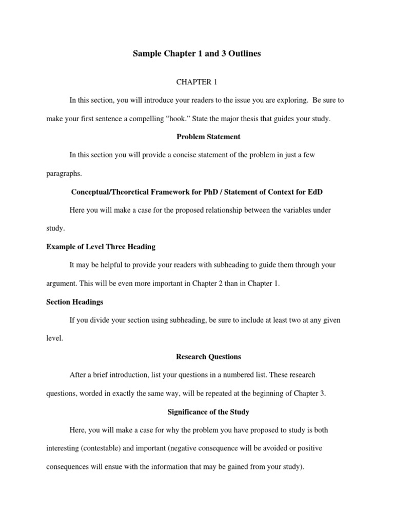 Chapter 1 & 3 Research Proposal Outline | PDF | Methodology ...