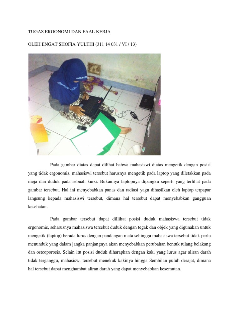 Tugas Ergonomi Dan Faal Kerja | PDF | Teknologi & Rekayasa