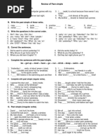 Past Simple-Grammar Error Correction | PDF