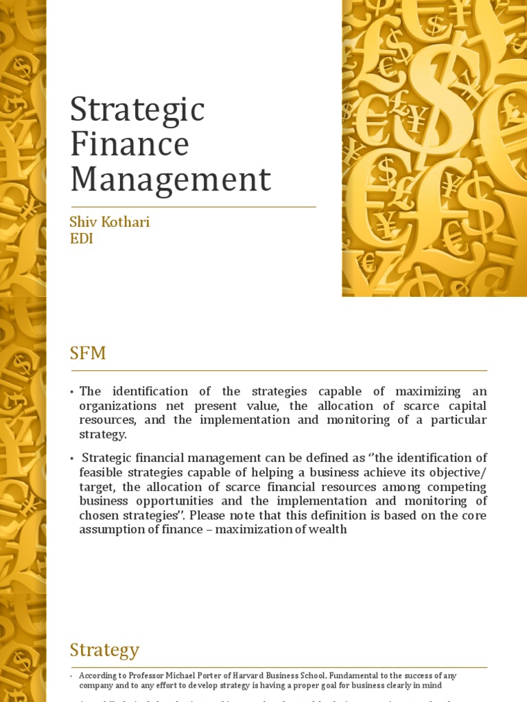 Strategic Finance Management | PDF | Financial Markets | Strategic ...