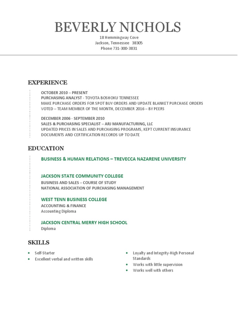 Resume Beverly | PDF