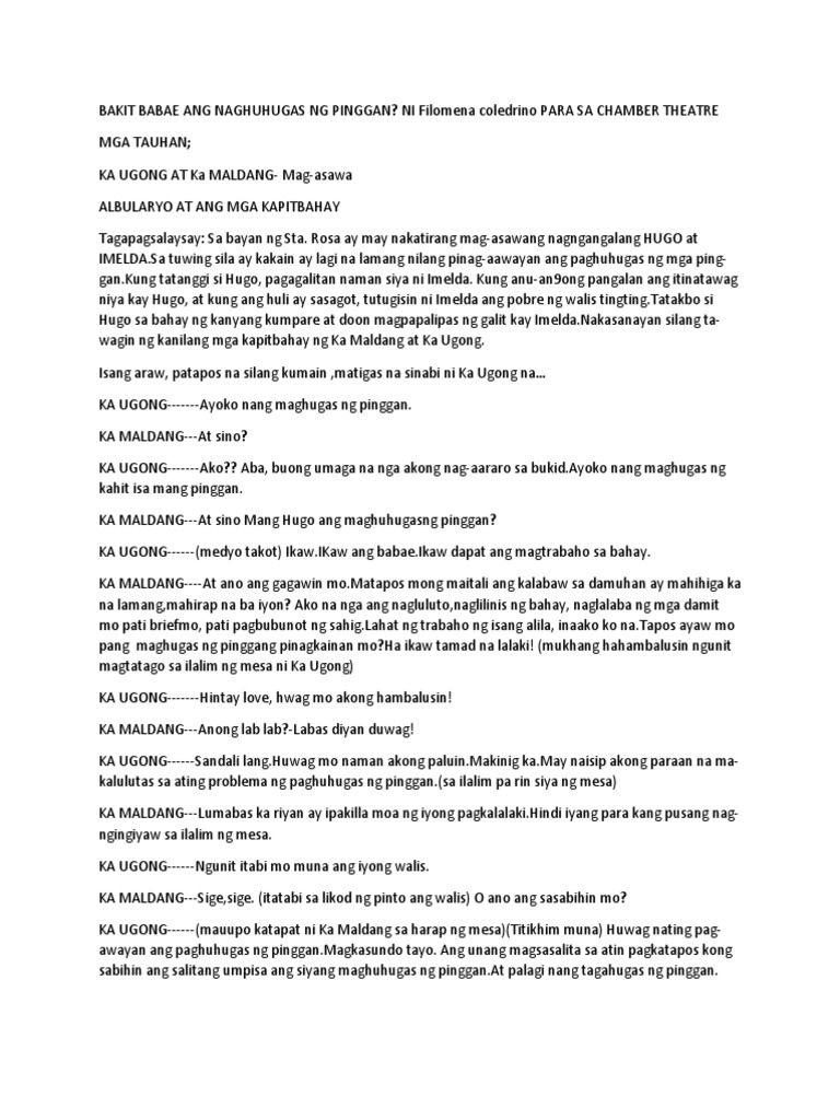 Bakit Babae Ang Naghuhugas NG Pinggan | PDF