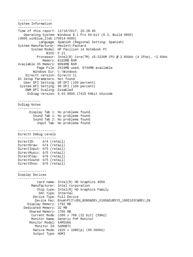 DxDiag | Device Driver | Codec
