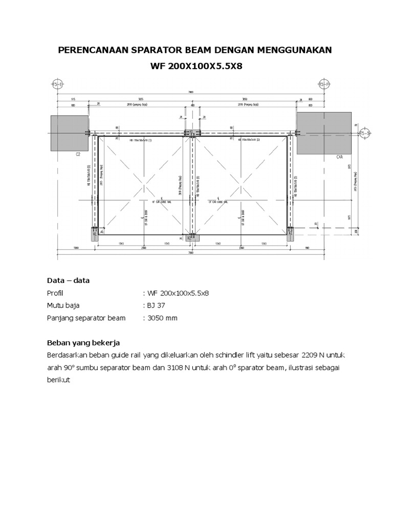 Perhitungan Balok Lift Proyek Disby | PDF