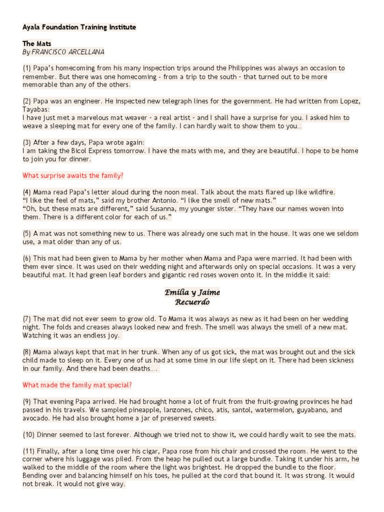 The Mats: A Family's Legacy | PDF | Poetry