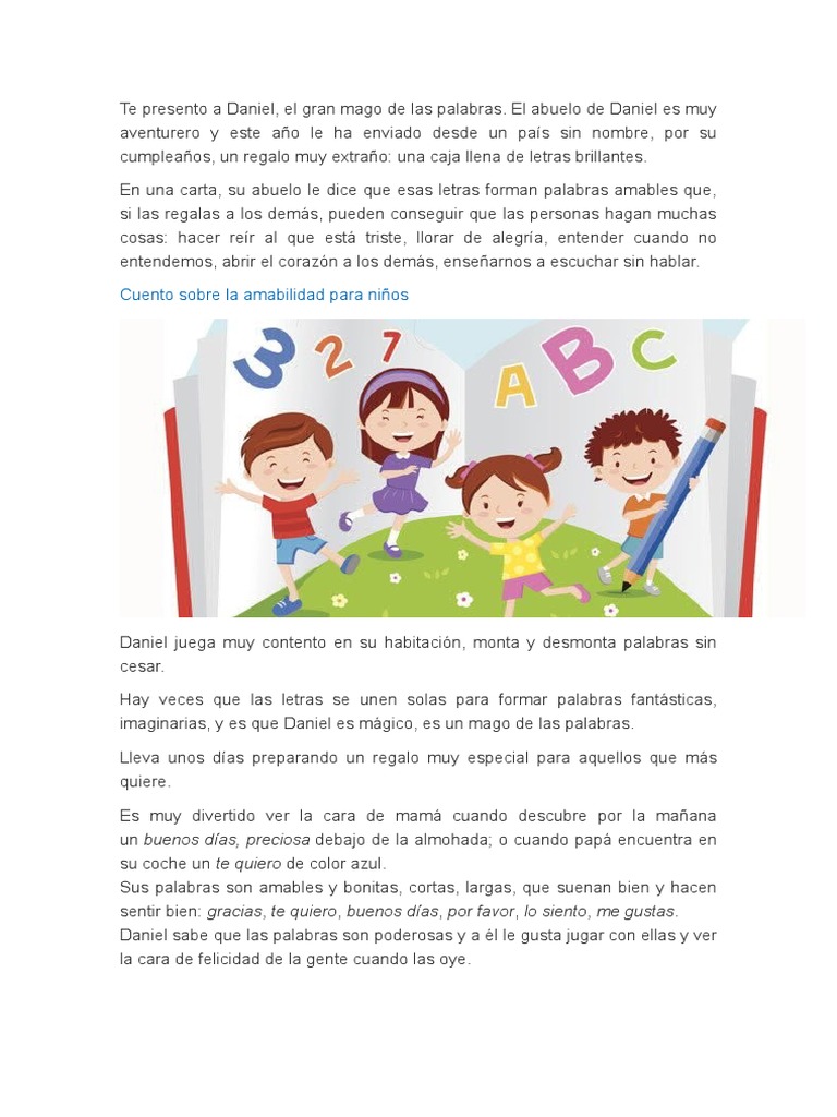 Cuento Daniel Palabras Mágicas Pdf