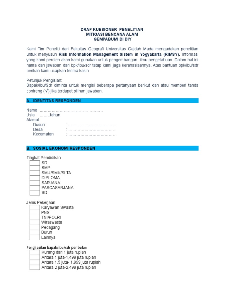 Lampiran Kuesioner | PDF