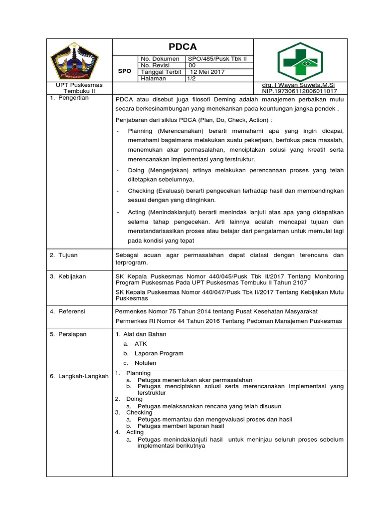 1.1.5 Ep 4 Sop Pdca | PDF