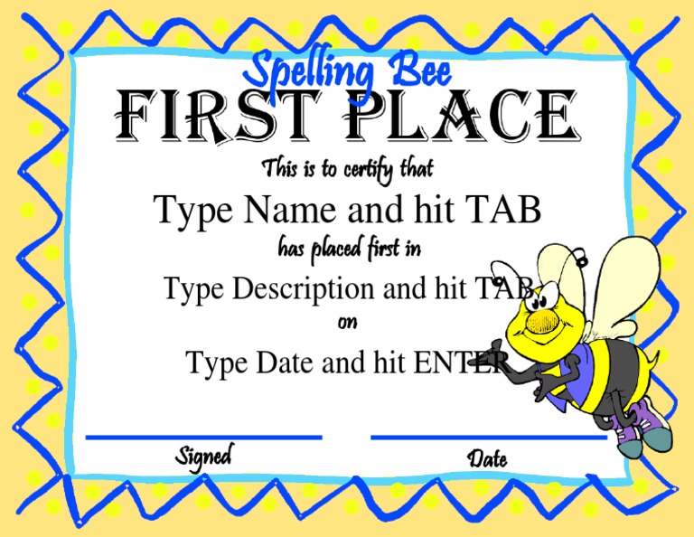 Spelling Bee 1 Blue | PDF