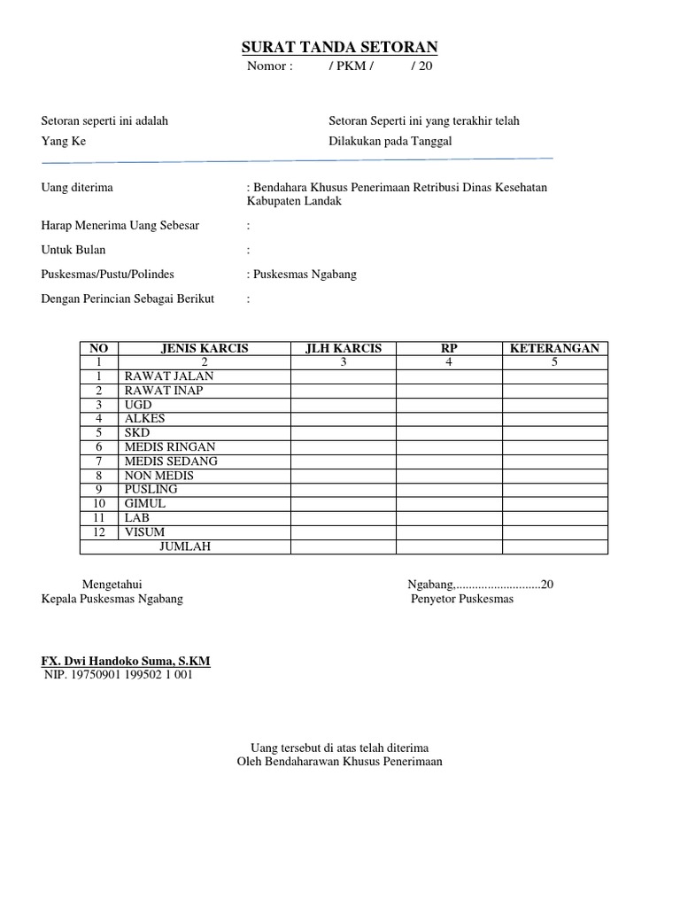 Surat Tanda Setoran | PDF