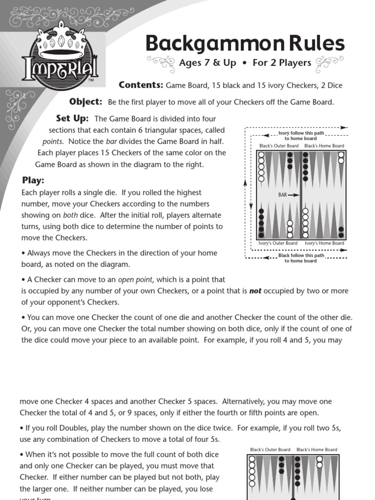 Backgammon | PDF | Gaming | Tabletop Games