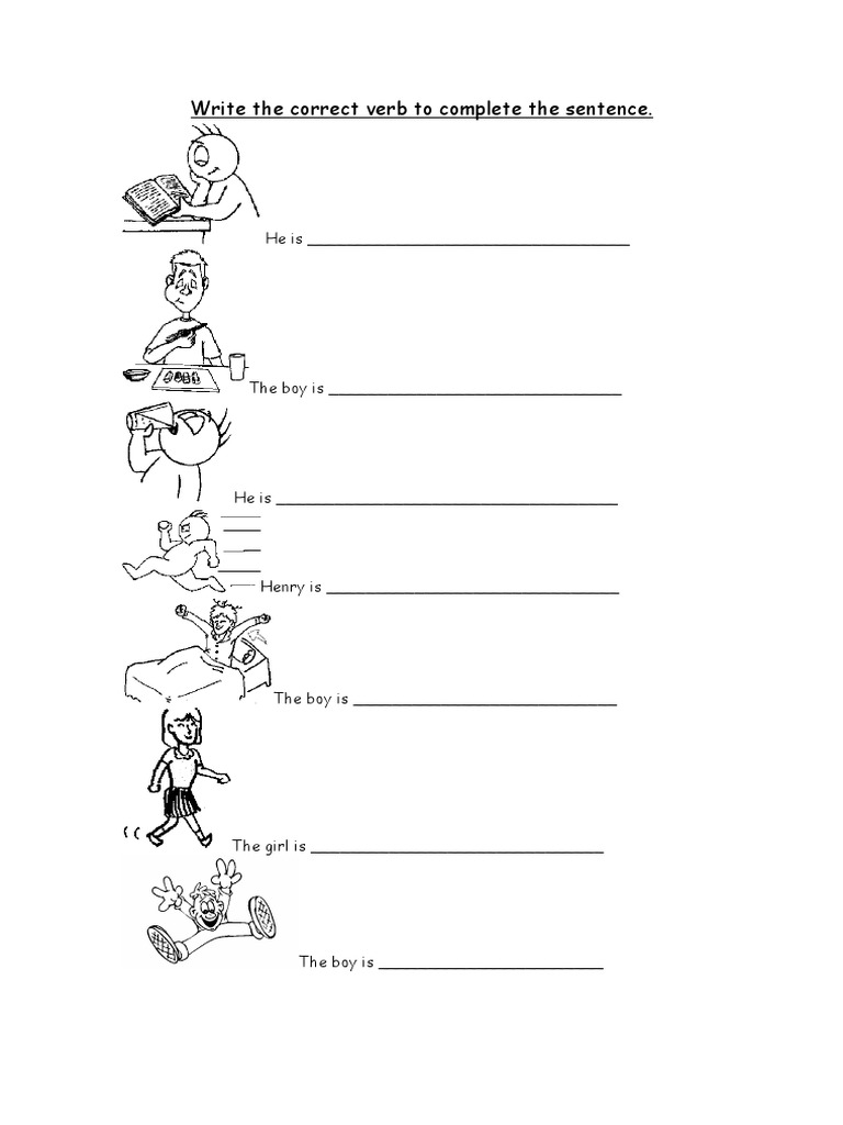 Write The Correct Verb To Complete The Sentence | PDF | Self-Improvement