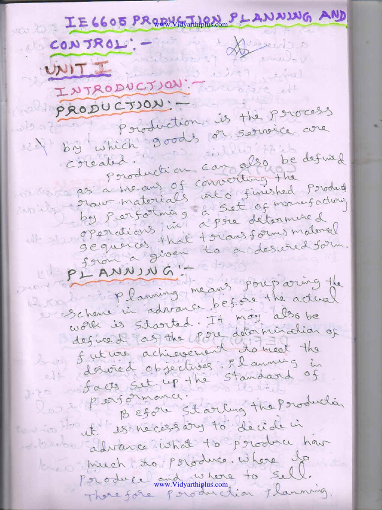 IE6605 PPC Unit 1 Notes | PDF | Business | Wellness