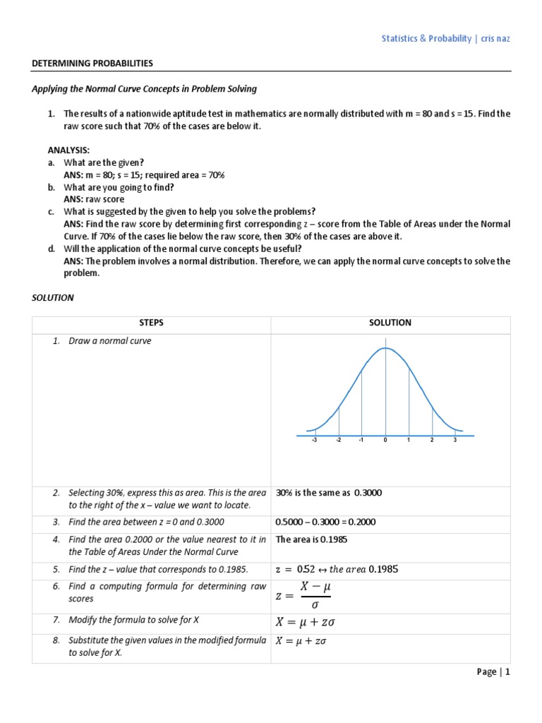 Normal Distribution Problem Solving Guide | PDF | Normal Distribution ...