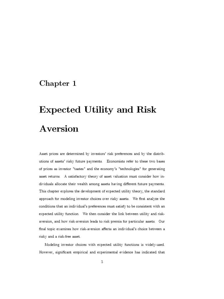 Expected Utility and Risk Aversion | PDF | Utility | Risk Aversion