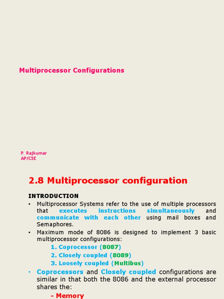 2 - 7 Multiprocessor Configurations | PDF | Central Processing Unit | Digital Electronics