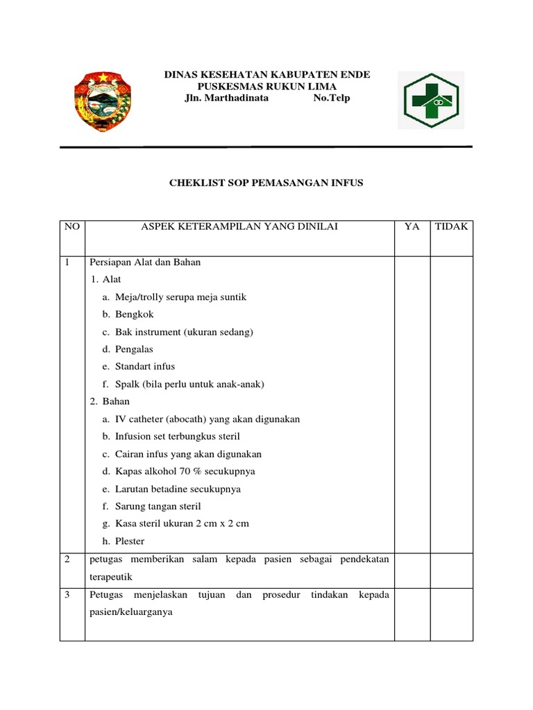 Pemasangan Infus | PDF