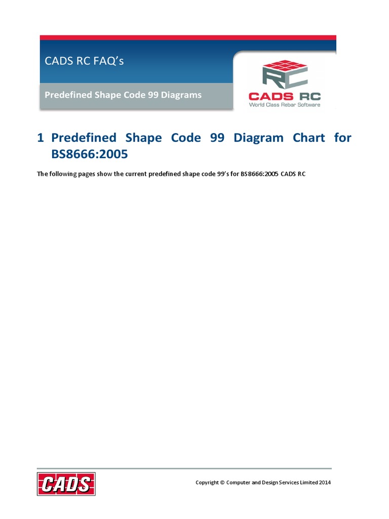 017 Predefined Shape Code 99 Diagrams For CADS RC BS8666 2005 | PDF ...