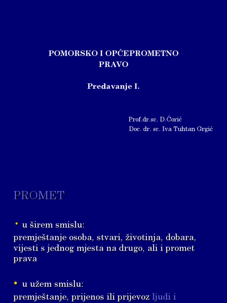 1 Pomorsko Pravo - Uvod | PDF