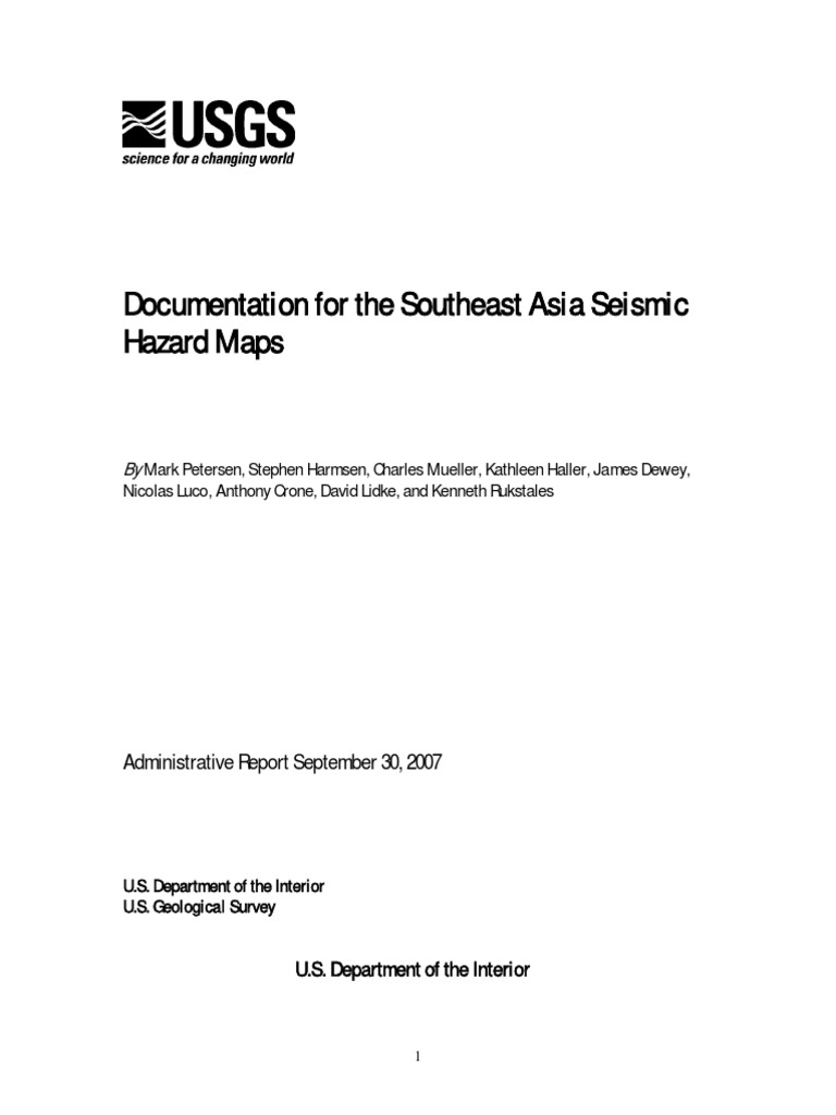 Documentation For The Southeast Asia Seismic Hazard Maps ...