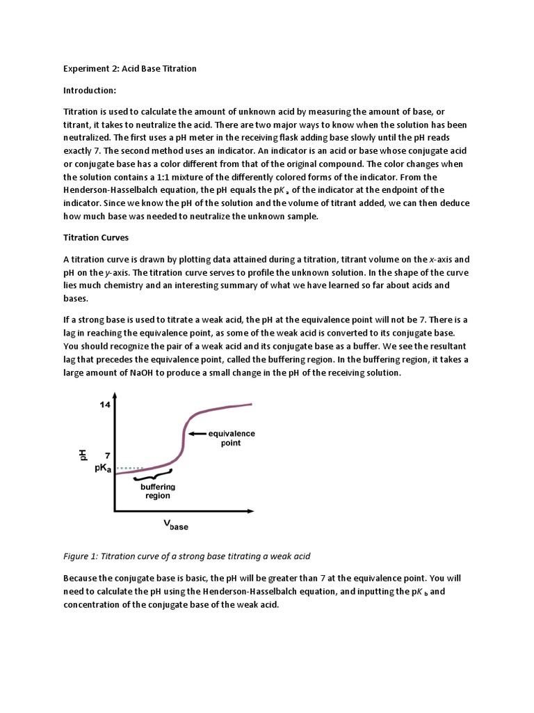 Acid-Base Titration Experiment Guide | PDF | Titration | Chemistry
