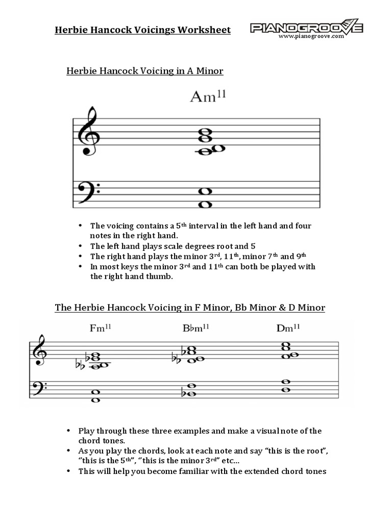 Herbie Hancock Voicings Guide | PDF | Games & Activities | Teaching ...