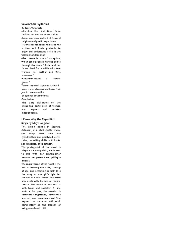 Seventeen Syllables | PDF