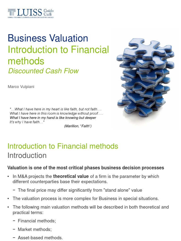 Business Valuation: Introduction To Financial Methods | PDF ...