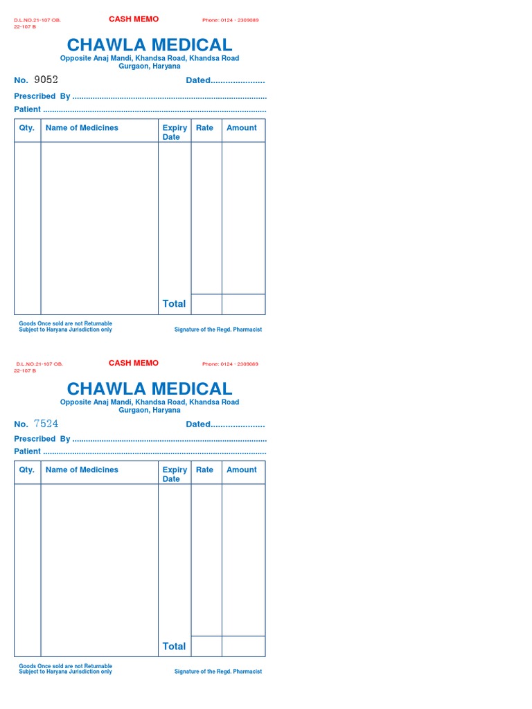 Chawla Medical: No. Dated..................... | PDF