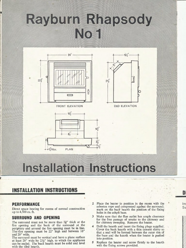 Rayburn Rhapsody No. 1 - Installation Instructions - Engl & Afrikaans ...