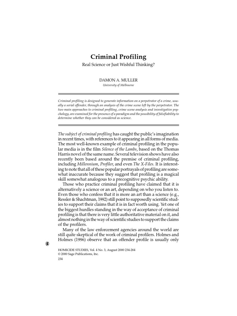 Criminal Profiling | Offender Profiling | Serial Killer