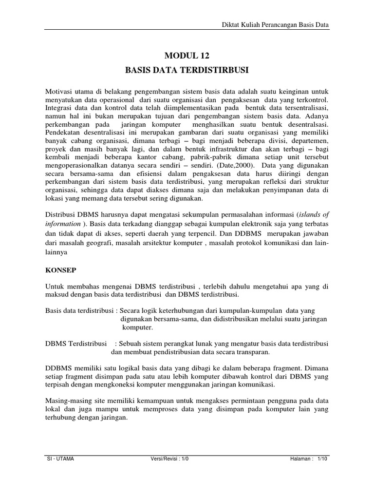 Materi Basis Data Terdistribusi | PDF