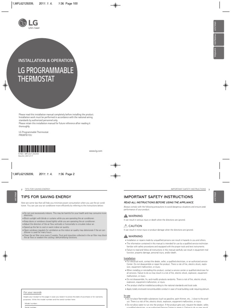 Im Premtb10u 08 17 | PDF | Hvac | Air Conditioning