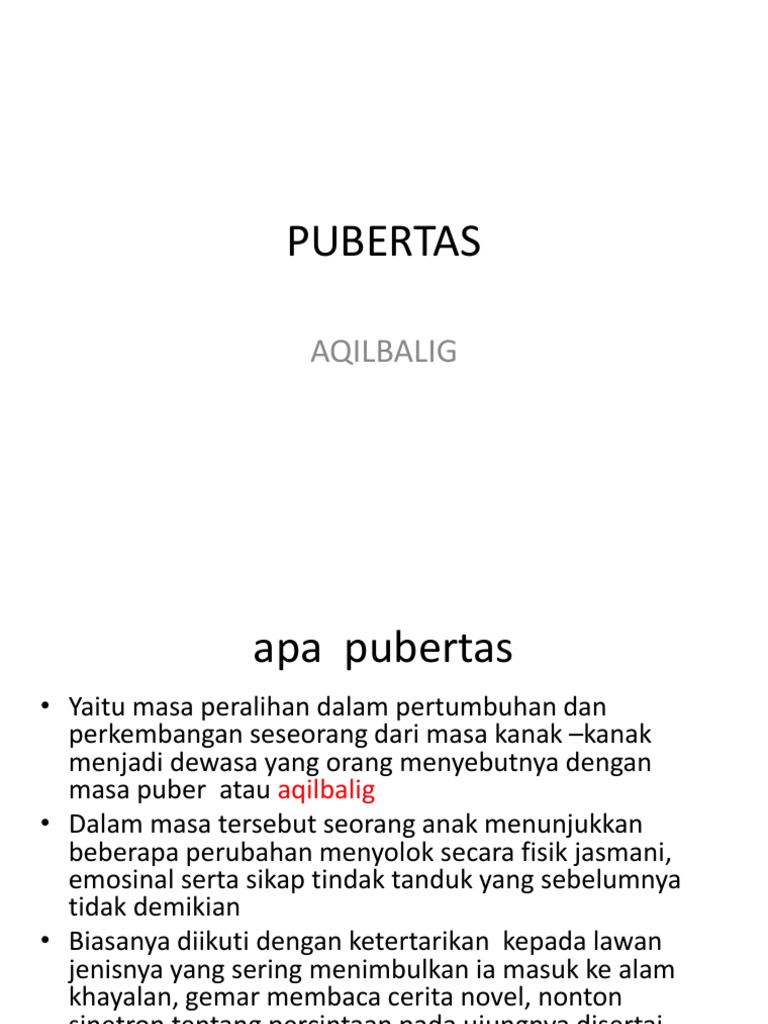 Pubertas | PDF | Pengembangan Diri | Sains & Matematika