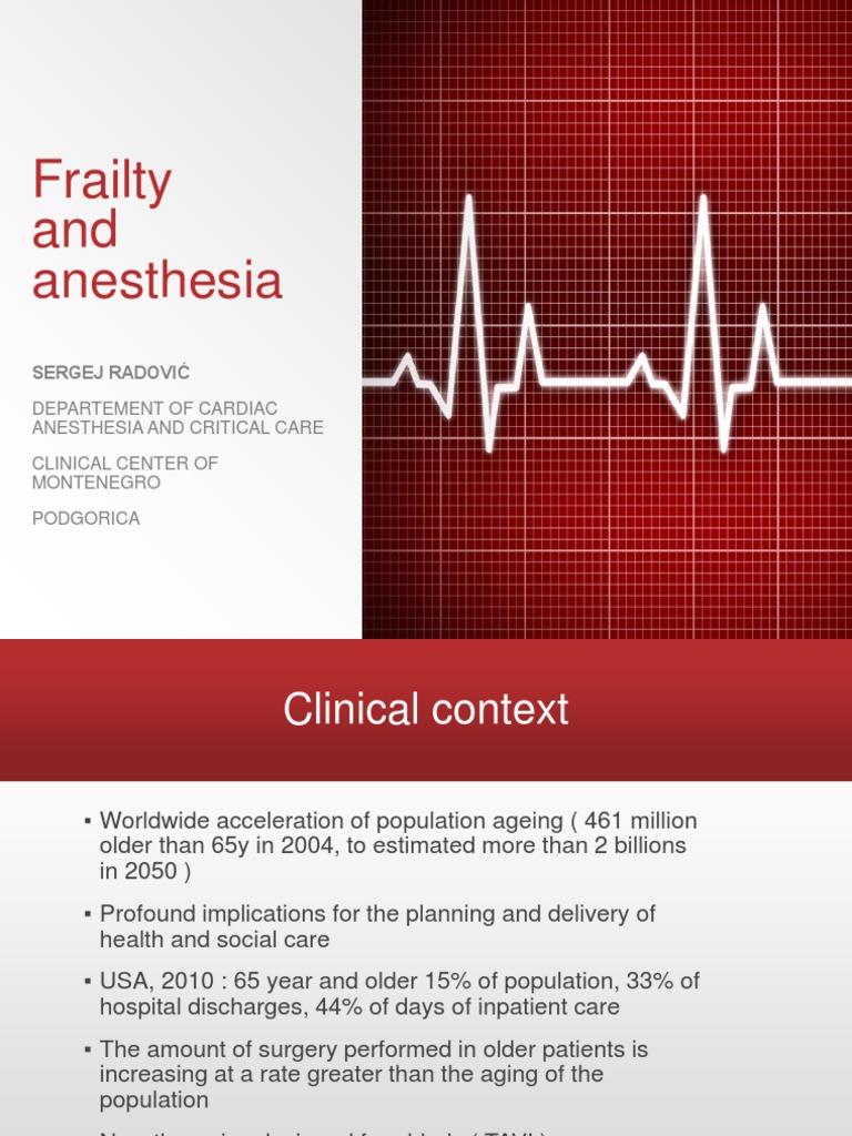 Frailty and Anesthesia | PDF | Surgery | Medicine