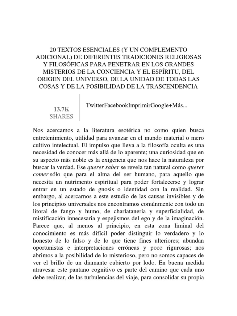 20 Textos Esenciales | PDF | Marsilio Ficino | Helena Blavatsky