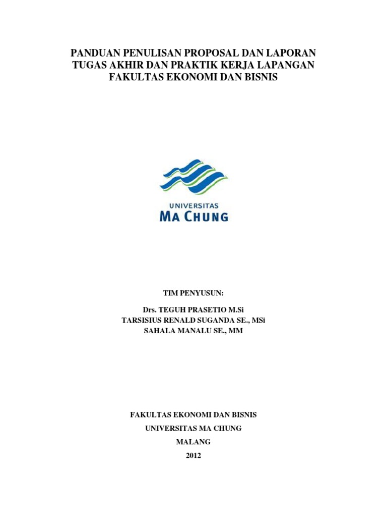 Buku Panduan Penulisan Proposal Dan Laporan (Tugas Akhir Dan PKL) Final ...