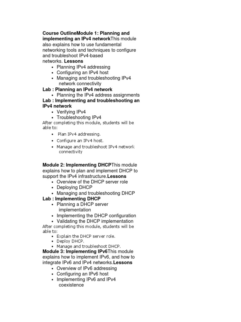 Moc 20741 | PDF | Domain Name System | I Pv6