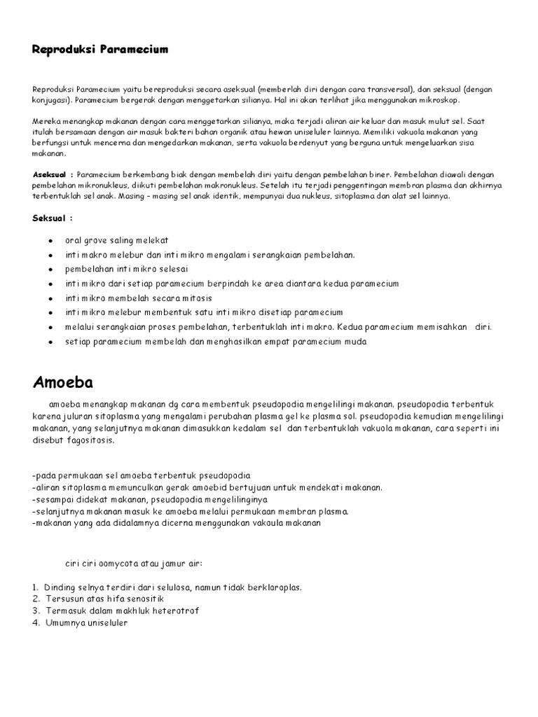 Reproduksi Paramecium | PDF