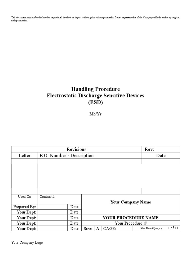 Handling Procedure Electrostatic Discharge Sensitive Devices (ESD ...