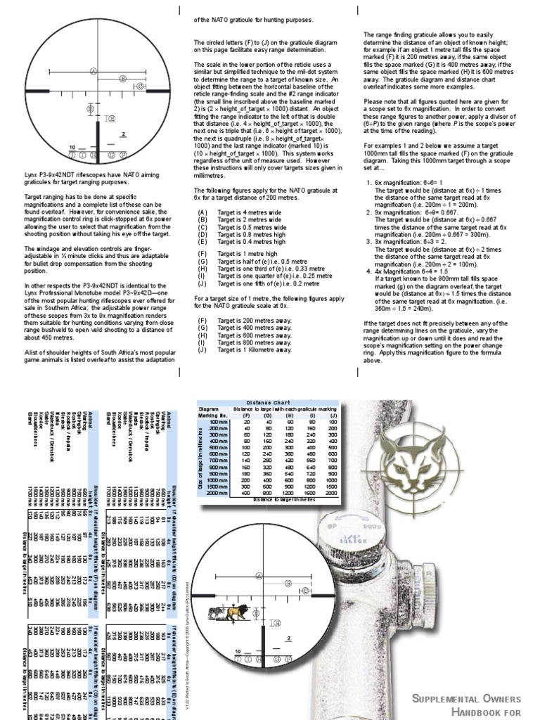 Lynx Riflescope - NATO Reticle | PDF | Telescopic Sight