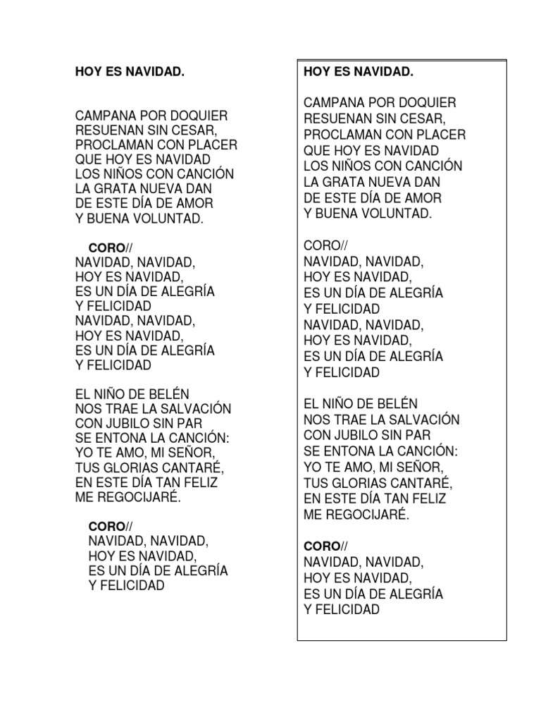 Hoy Es Navidad | PDF | Navidad | Fiesta religiosa o feriado