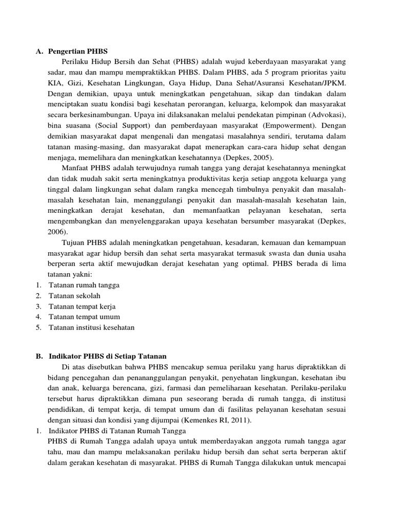 Phbs Di 5 Tatanan | PDF