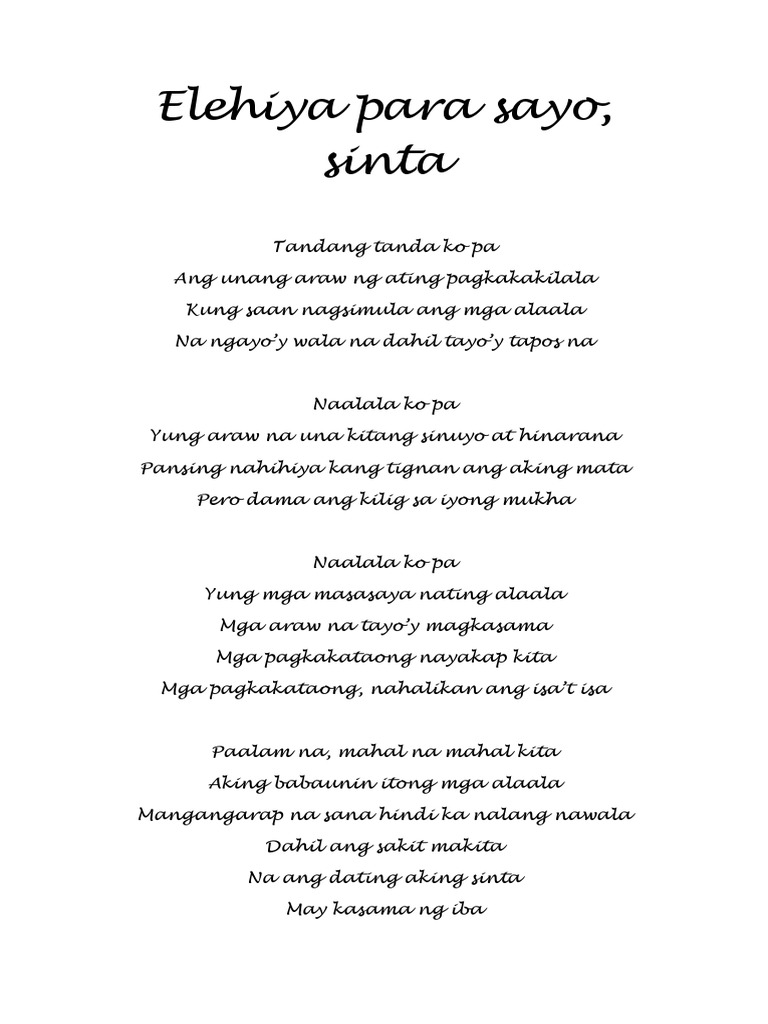 Elehiya para Sayo | PDF