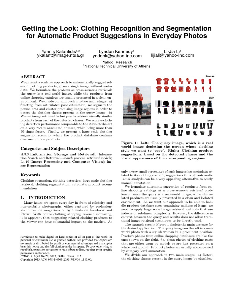 Getting The Look: Clothing Recognition and Segmentation For Automatic ...