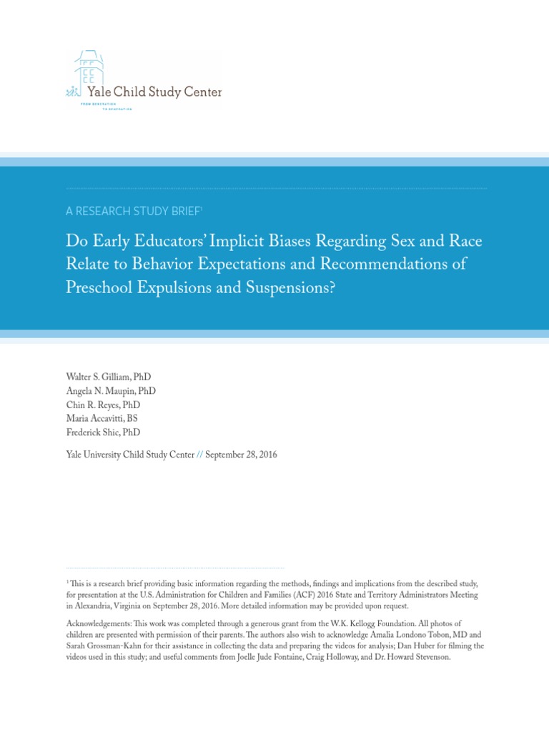 Implicit Biases and Preschool Discipline: How Early Educators ... Implicit Biases and Preschool Discipline: How Early Educators ...