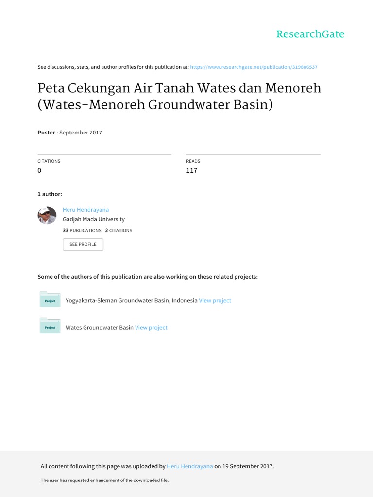 Peta Cekungan Air Tanah Wates Dan Menoreh (Wates-Menoreh Groundwater ...